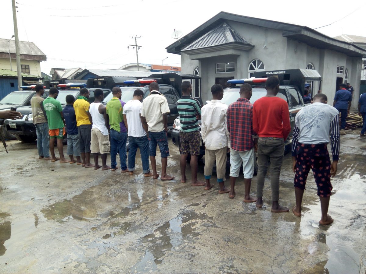 Nigerian Security And Civil Defence Corps Arrest 14 Suspected Oil Thieves