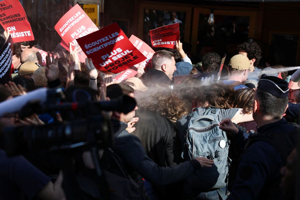 Police teargas climate protesters for TotalEnergies annual meeting