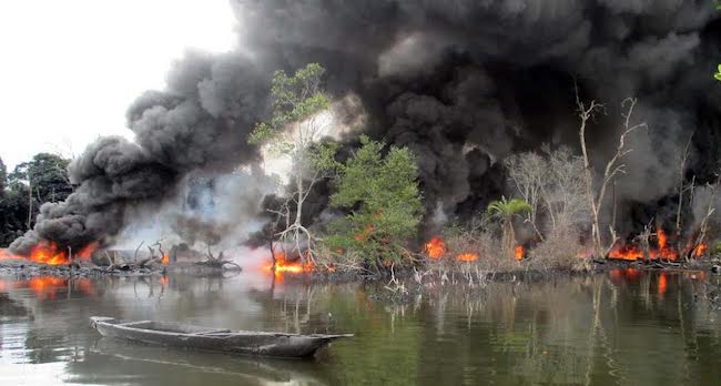 OPDS airstrikes eight illegal refining sites in Rivers
